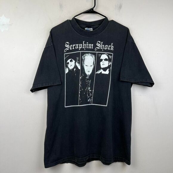Hanes | Shirts | Vintage 9s Seraphim Shock Black Gothic Rock Band Tee ...